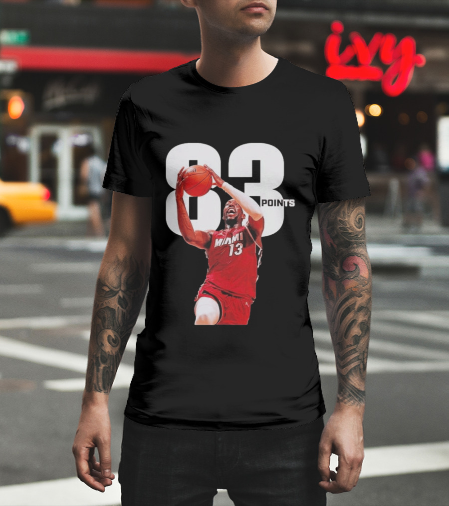 Bam Adebayo Miami 13 Scores 83 Points Passing Kobe Bryant's Single Game Record T-Shirt