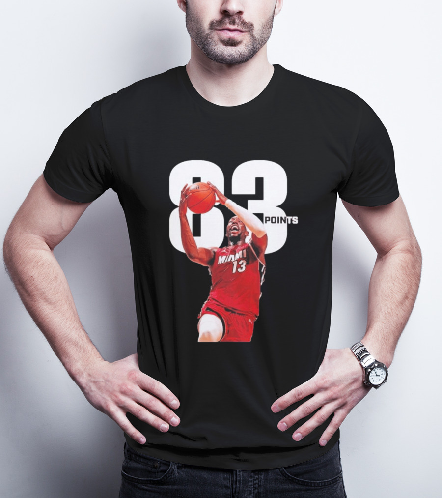 Bam Adebayo Miami 13 Scores 83 Points Passing Kobe Bryant's Single Game Record T-Shirt