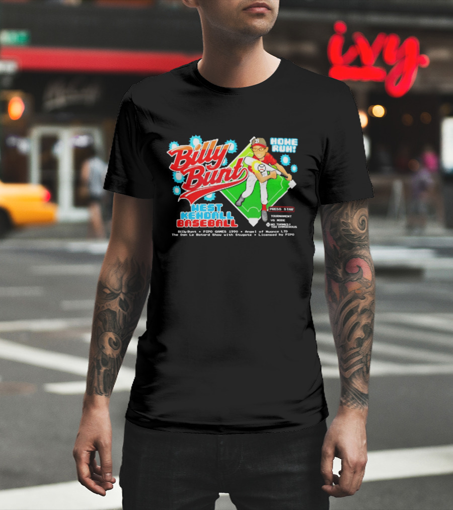 Billy Bunt West Kendall Baseball Home Run Power Star Player Action By Moorer T-Shirt