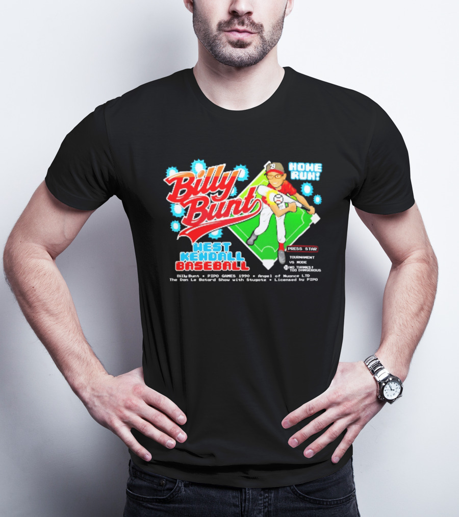 Billy Bunt West Kendall Baseball Home Run Power Star Player Action By Moorer T-Shirt