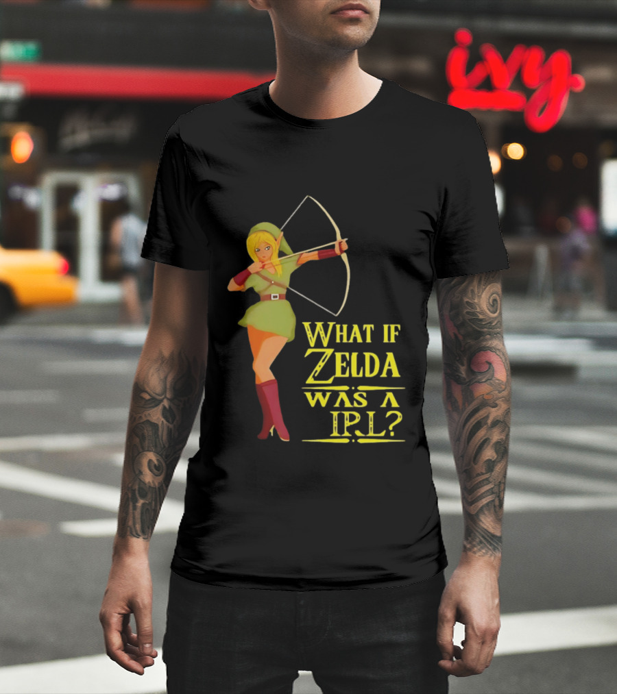What If Zelda Was A Girl Female Elf Holding A Bow T-Shirt