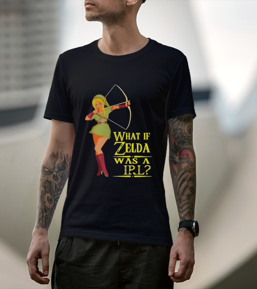 What If Zelda Was A Girl Female Elf Holding A Bow T-Shirt