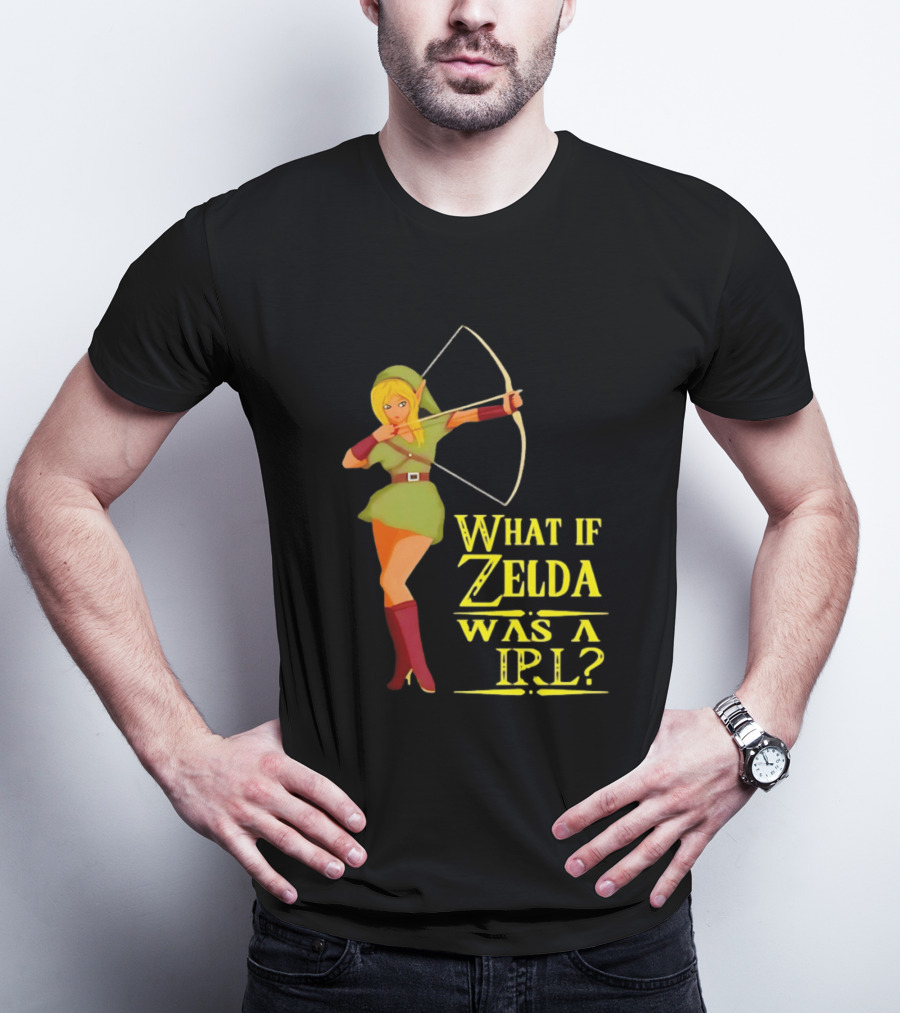 What If Zelda Was A Girl Female Elf Holding A Bow T-Shirt