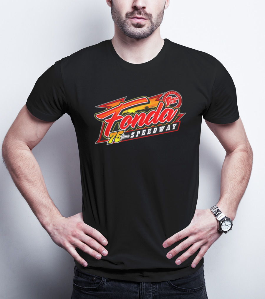 Fonda Speedway 75 Years Fonda Fair Racing Anniversary Celebration T-Shirt
