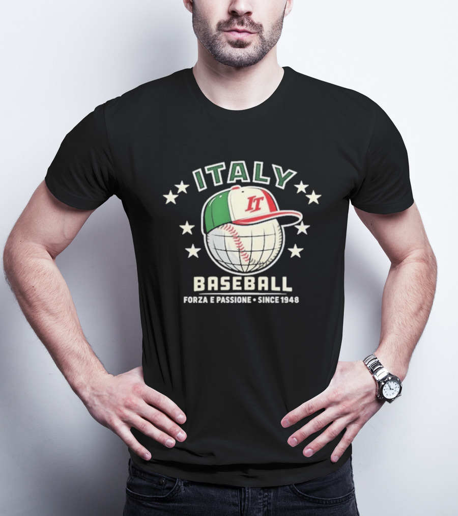 Italy Baseball Cap Forza E Passione Since 1948 Stars T-Shirt