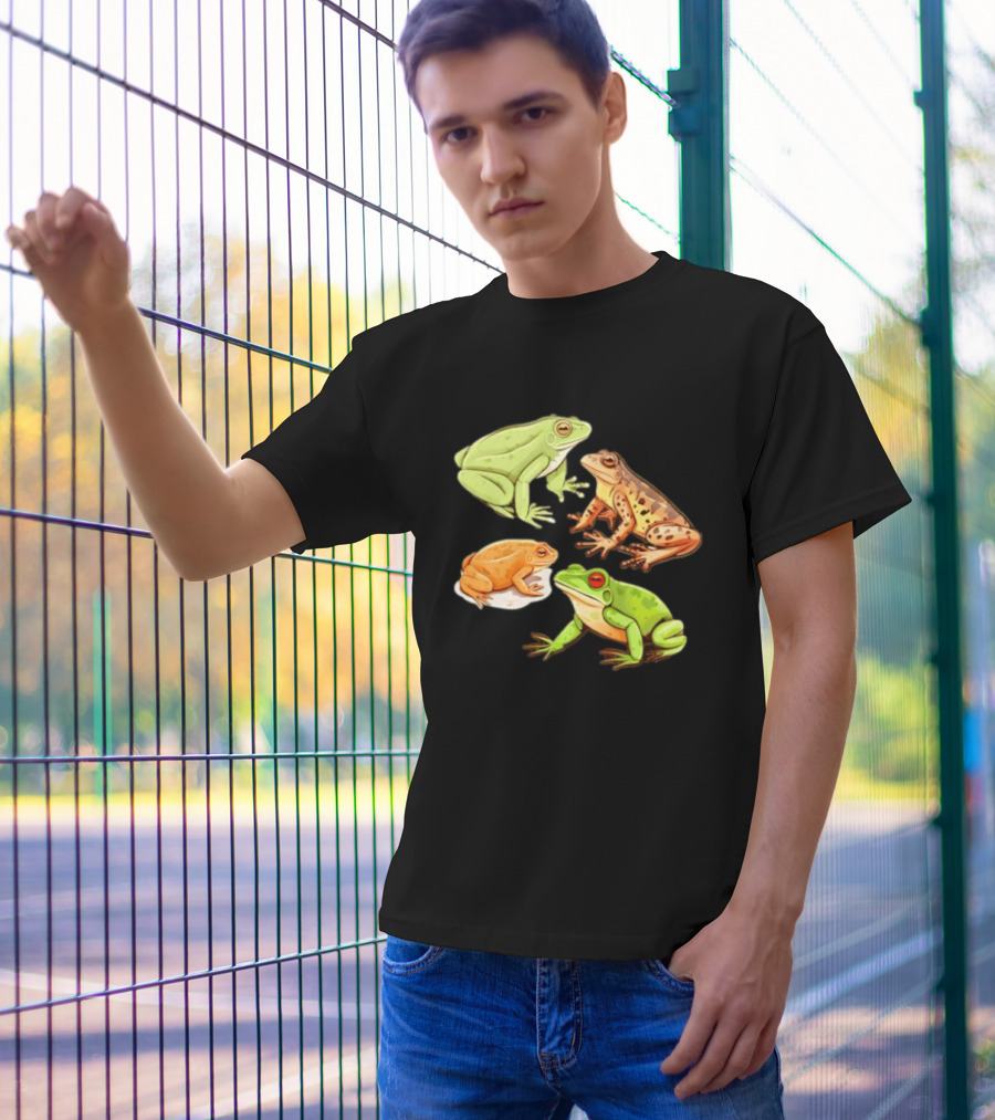 Four Spotted Frogs Vibrant Colors Variety T-Shirt