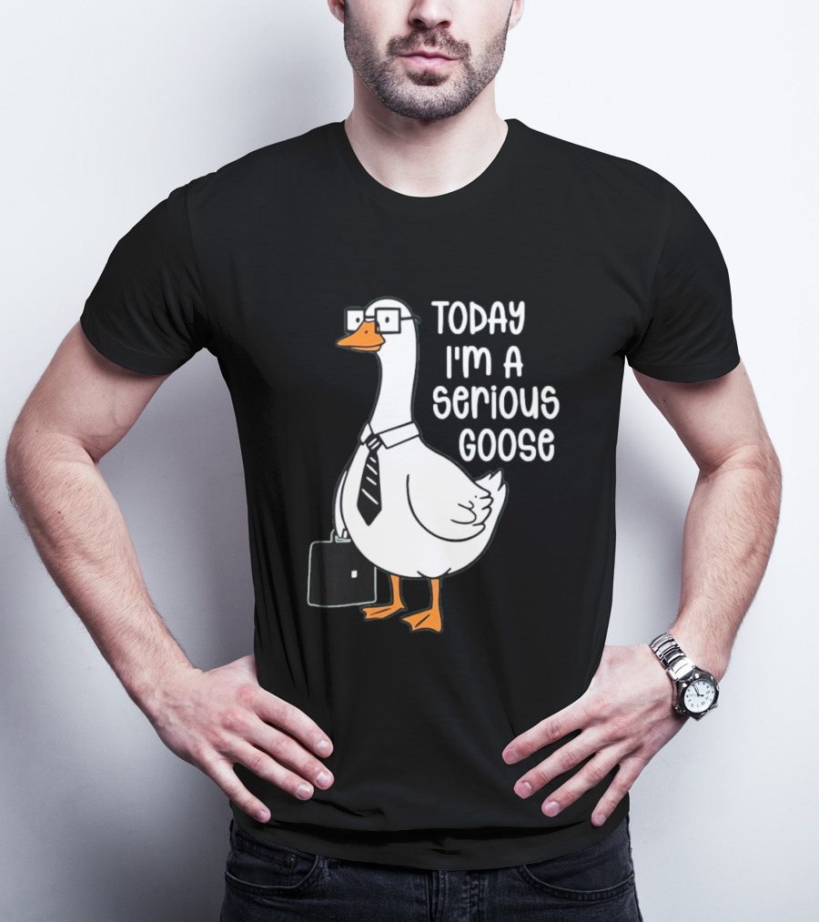 Today I'm A Serious Goose With Briefcase And Tie T-Shirt
