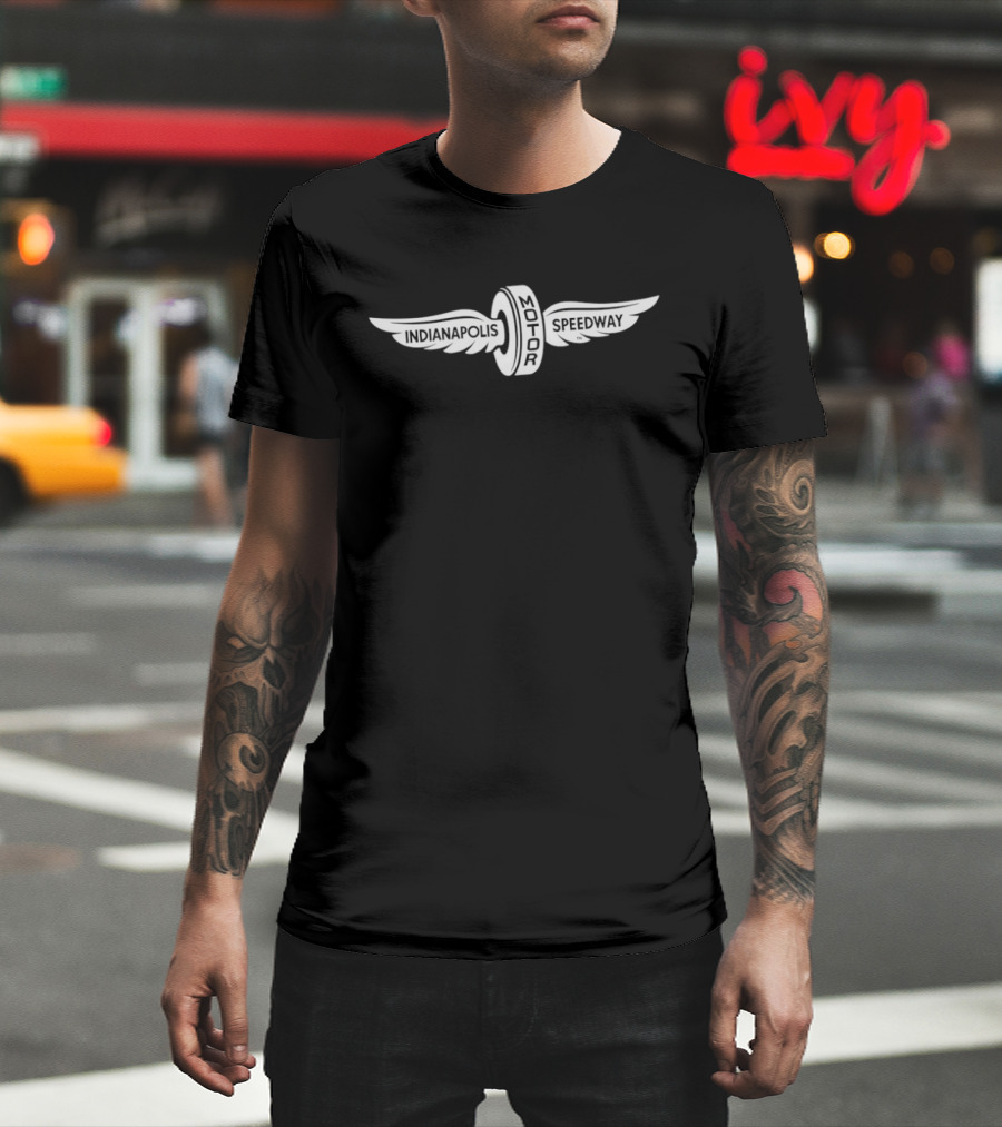 Indianapolis Motor Speedway St. Patrick's Day Winged Tire Racing Event T-Shirt