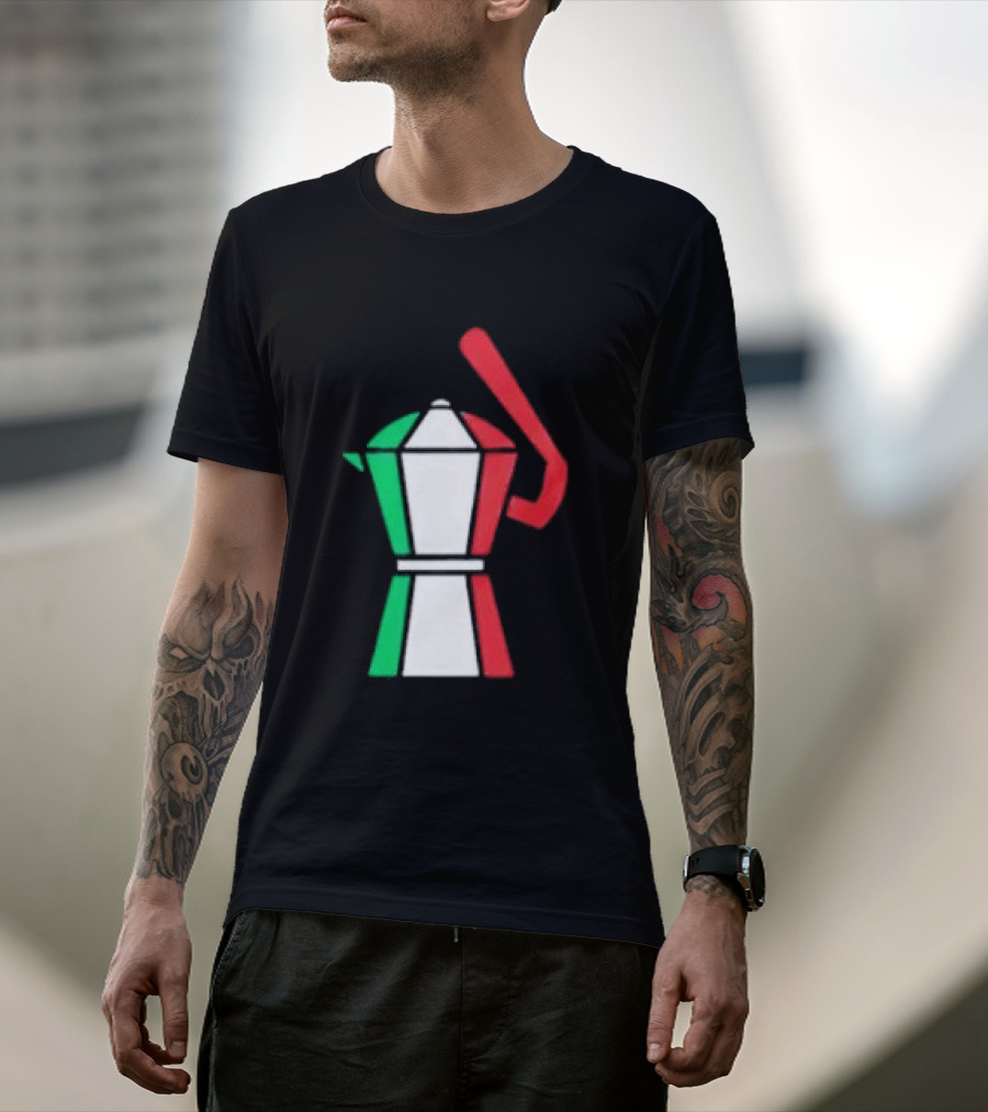 Italian Flag Moka Coffee Pot Icon Italy T-Shirt