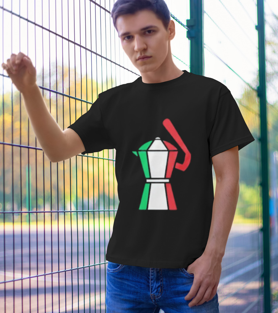 Italian Flag Moka Coffee Pot Icon Italy T-Shirt
