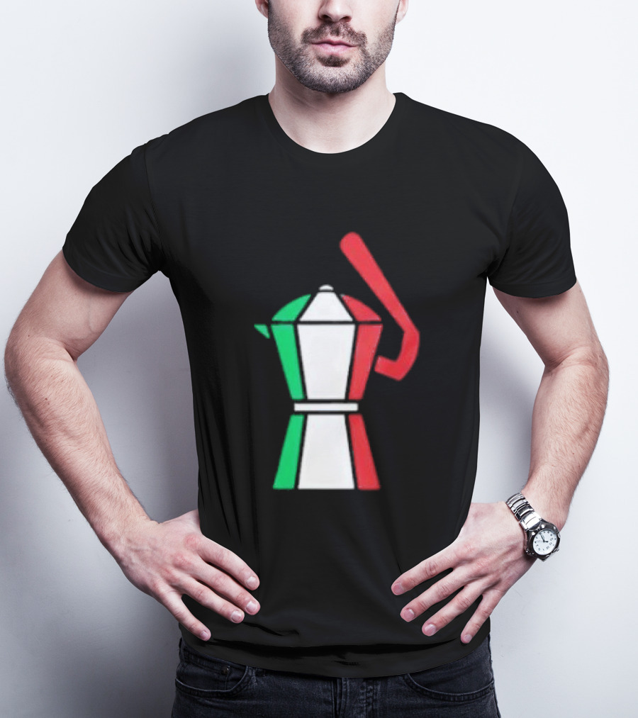 Italian Flag Moka Coffee Pot Icon Italy T-Shirt