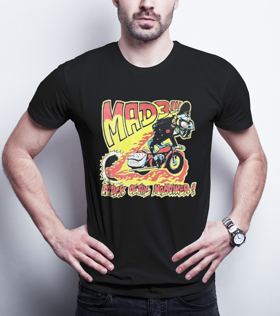 MAD 3 Attack Of The Mad Viker Eddie Biker Flame T-Shirt