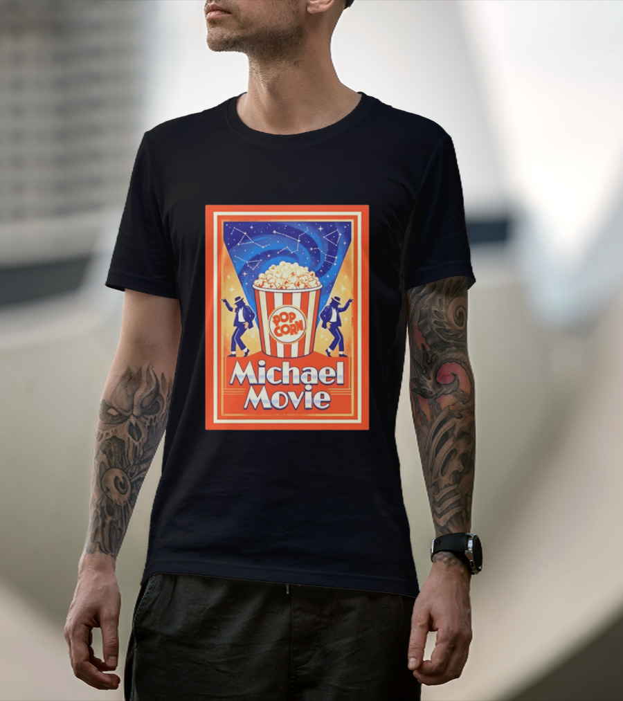 Michael Movie 2026 Popcorn Constellations Retro Dance Stars T-Shirt