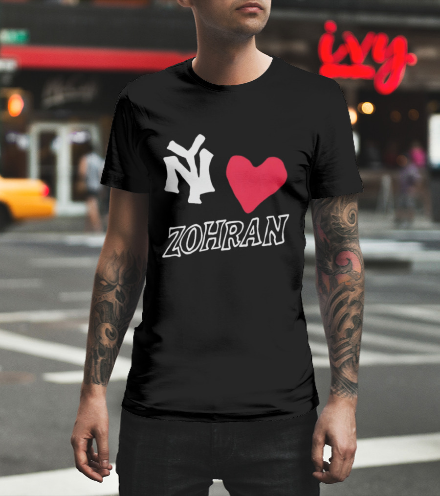 NY Yankees Heart Zohran T-Shirt