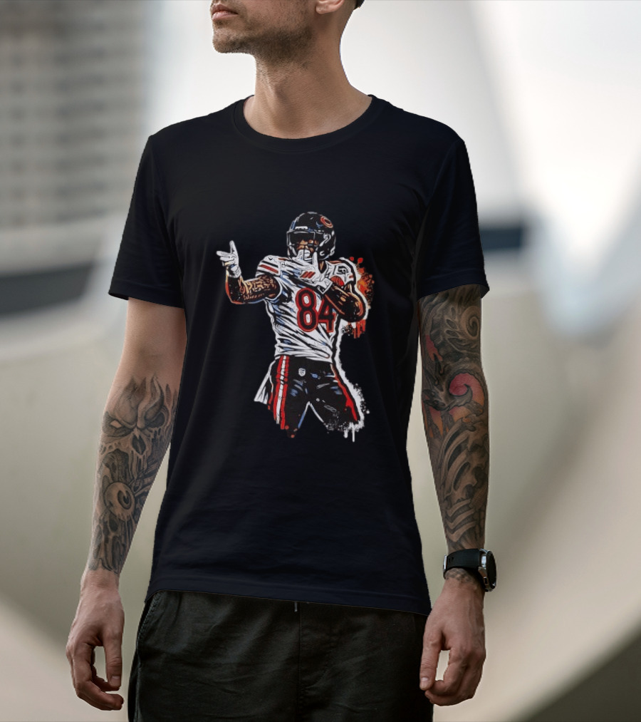 Number 84 Chicago Bears Football Player Action Pose T-Shirt