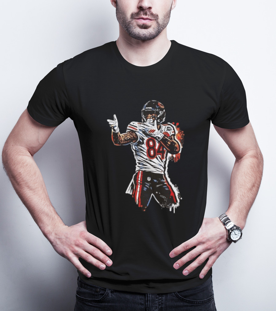 Number 84 Chicago Bears Football Player Action Pose T-Shirt