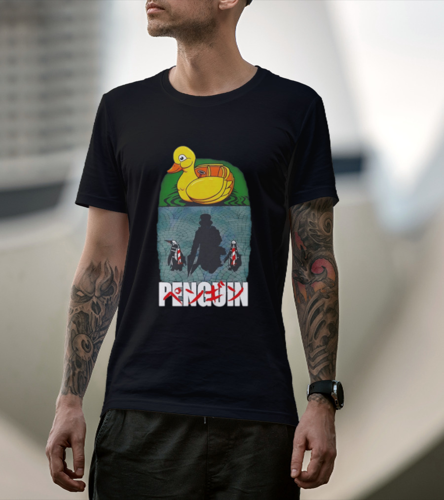Penguin Oswald Cobblepot Walking Toward Duck Akira T-Shirt