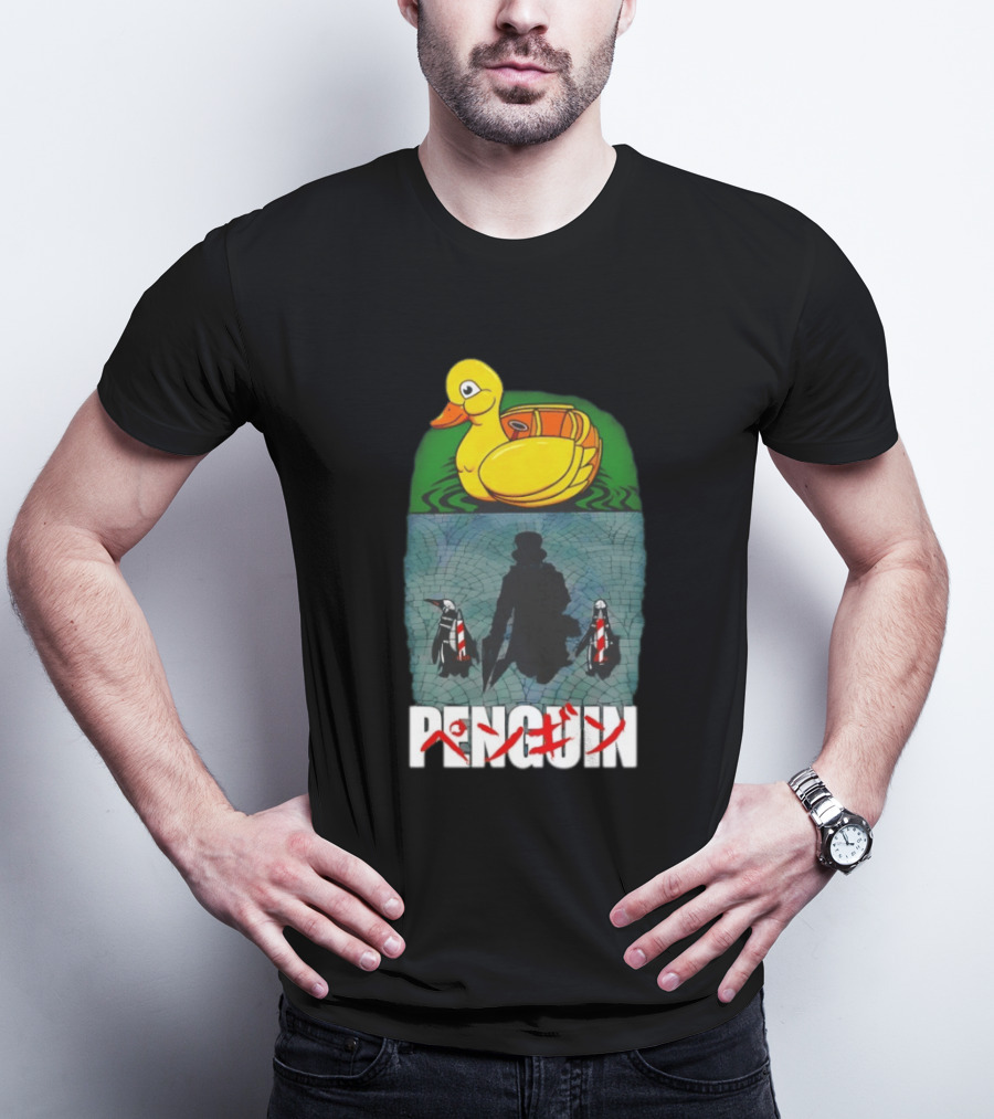 Penguin Oswald Cobblepot Walking Toward Duck Akira T-Shirt