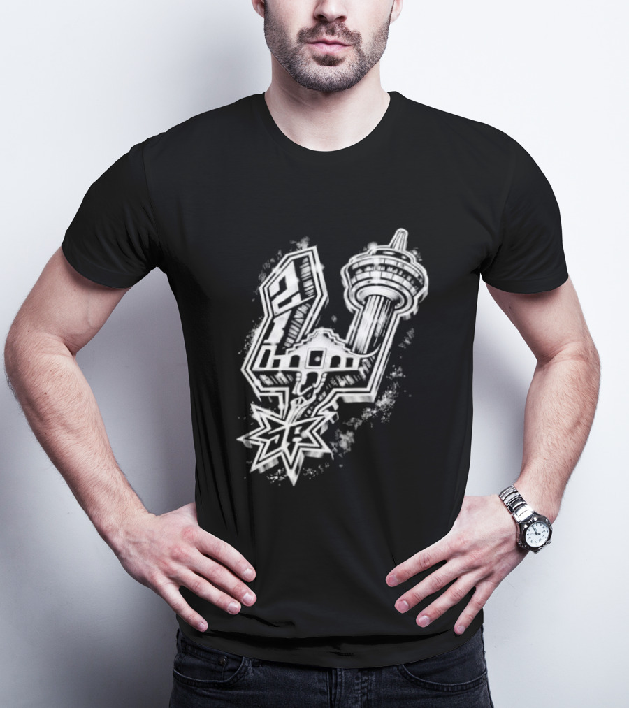 San Antonio Alamo Tower Spurs Star T-Shirt