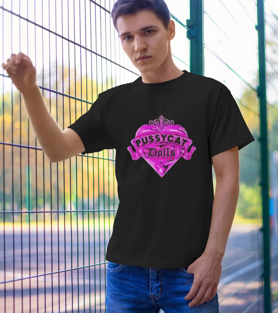 Pussycat Dolls Pink Heart Emblem Fashion T-Shirt