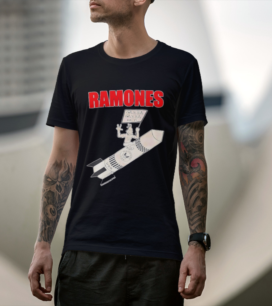 Ramones Gabba Gabba Hey USS Rocket Cartoon T-Shirt