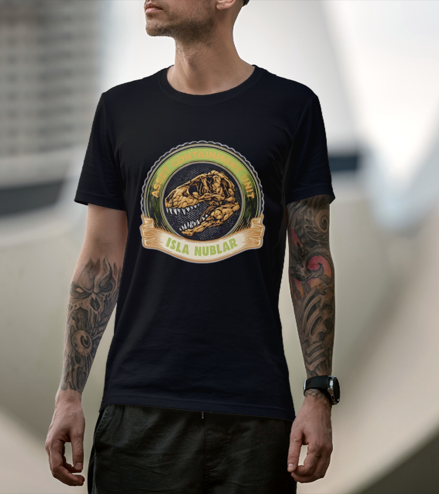 Asset Containment Unit Isla Nublar Skull Head Jura Park T-Shirt