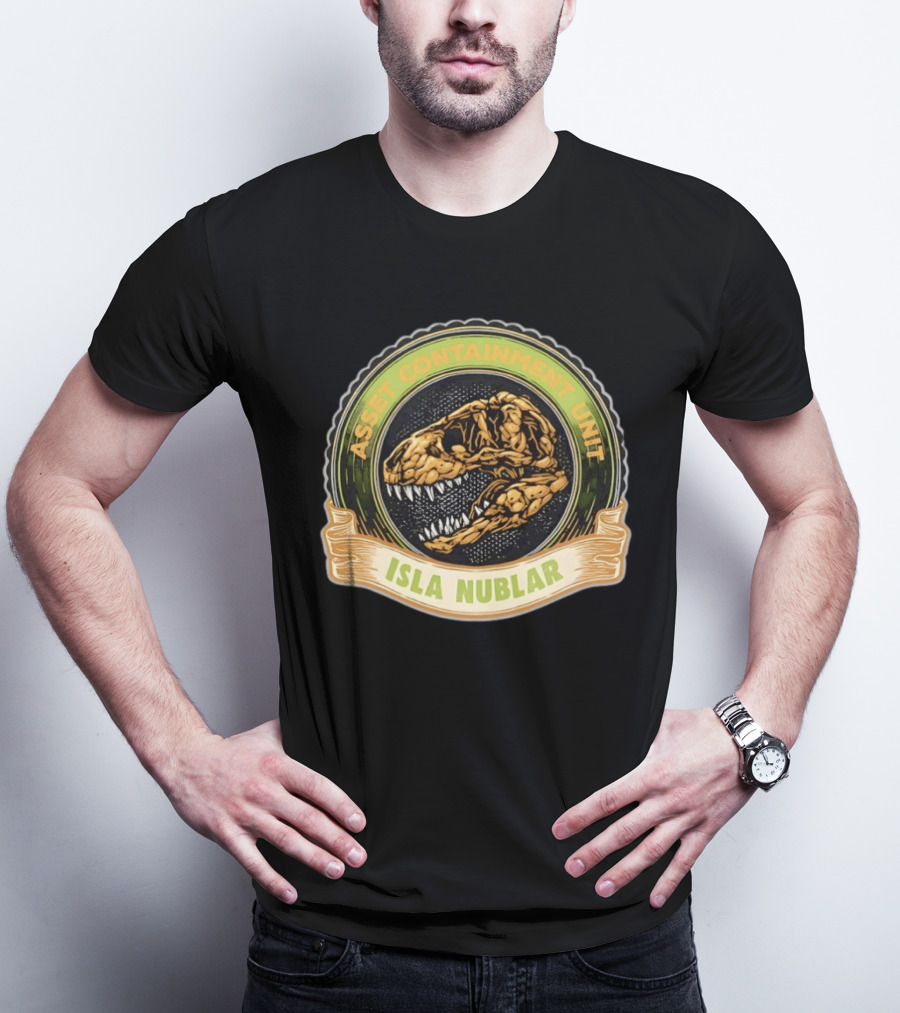Asset Containment Unit Isla Nublar Skull Head Jura Park T-Shirt