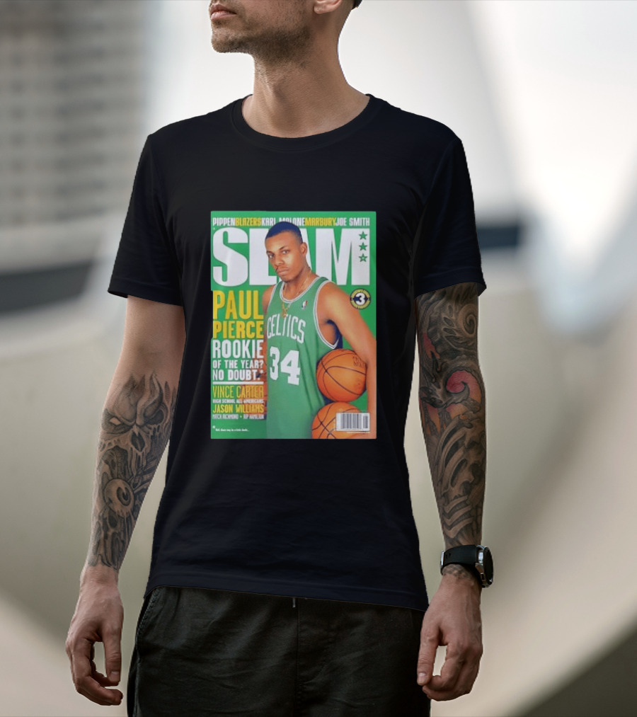 SLAM Paul Pierce Rookie Of The Year Celtics Vince Carter NBA Basketball Magazine Cover T-Shirt