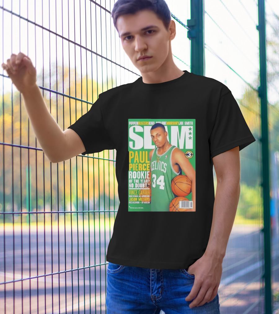 SLAM Paul Pierce Rookie Of The Year Celtics Vince Carter NBA Basketball Magazine Cover T-Shirt