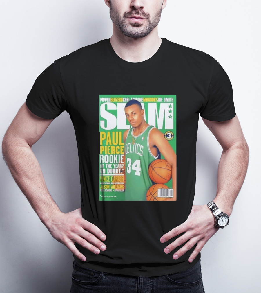 SLAM Paul Pierce Rookie Of The Year Celtics Vince Carter NBA Basketball Magazine Cover T-Shirt