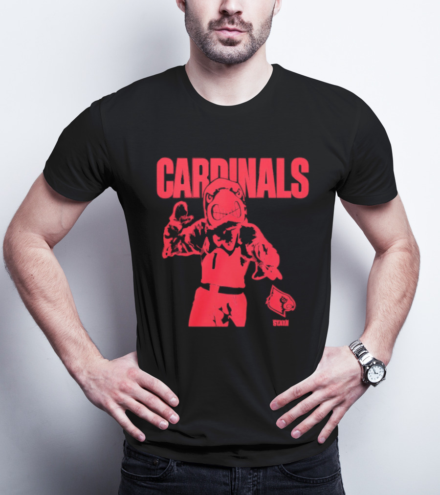 St Louis Cardinals Bold Red Player Cartoon T-Shirt