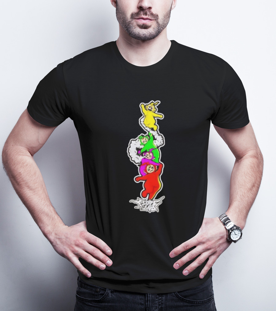 Teletubbies Escape Land Stacked Characters Graffiti T-Shirt
