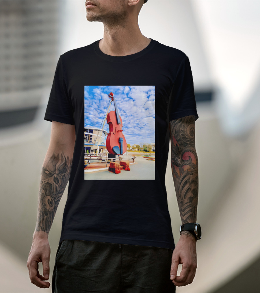 The Big Fiddle At Port Of Sydney Nova Scotia Canada Iconic Landmark T-Shirt