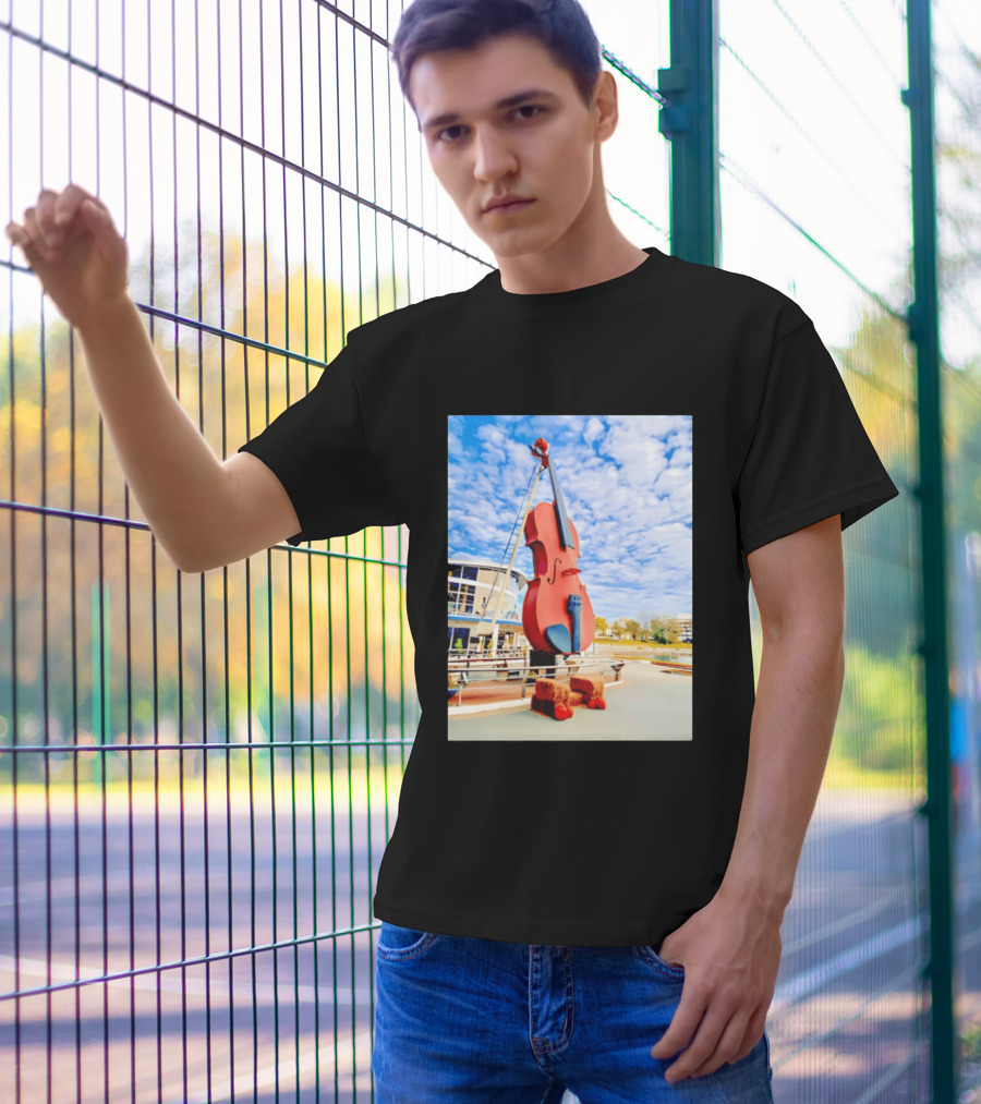 The Big Fiddle At Port Of Sydney Nova Scotia Canada Iconic Landmark T-Shirt