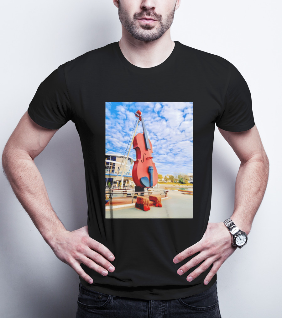 The Big Fiddle At Port Of Sydney Nova Scotia Canada Iconic Landmark T-Shirt