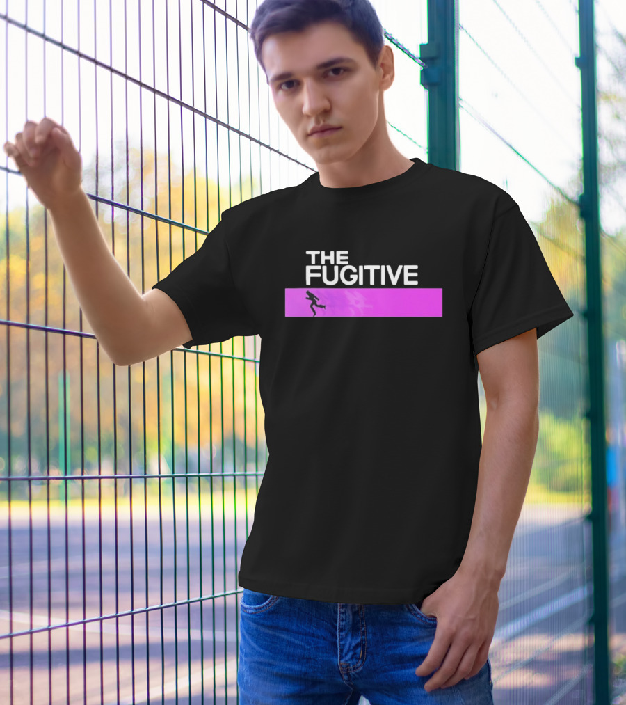 The Fugitive Silhouette Running On Purple Bar T-Shirt