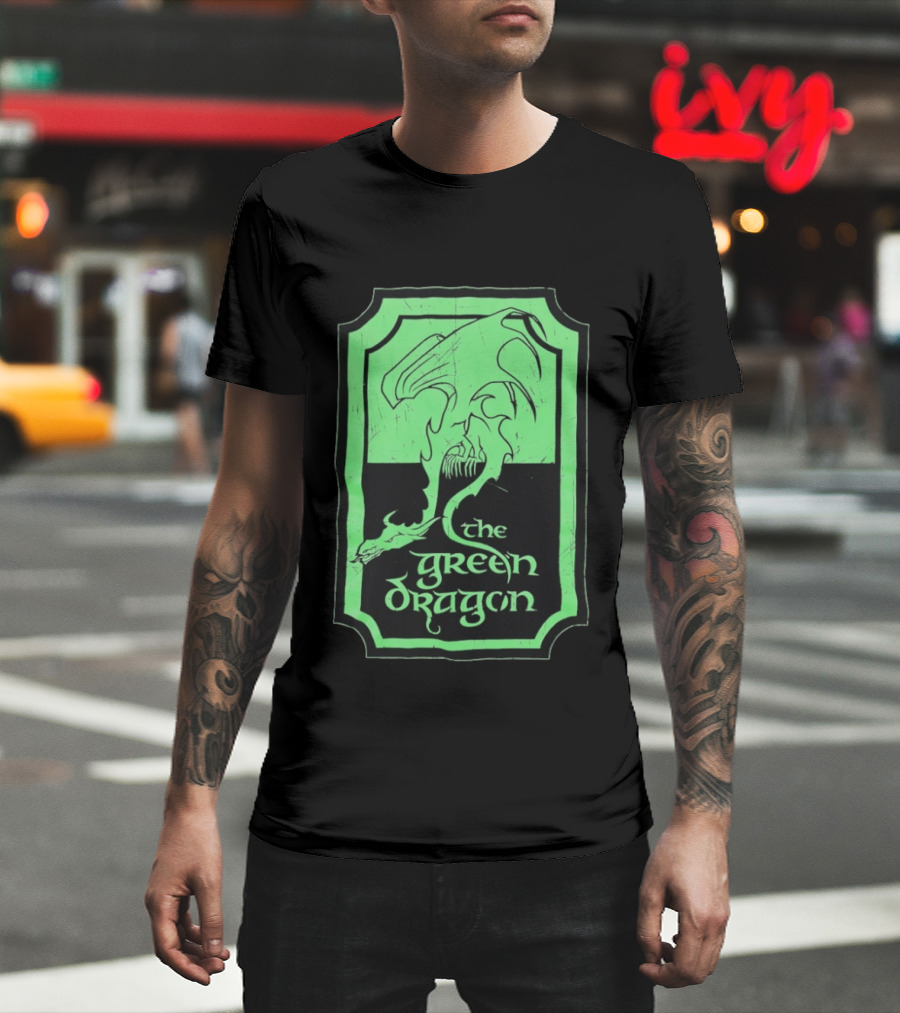 The Green Dragon Lord Of The Rings Fantasy Tavern T-Shirt
