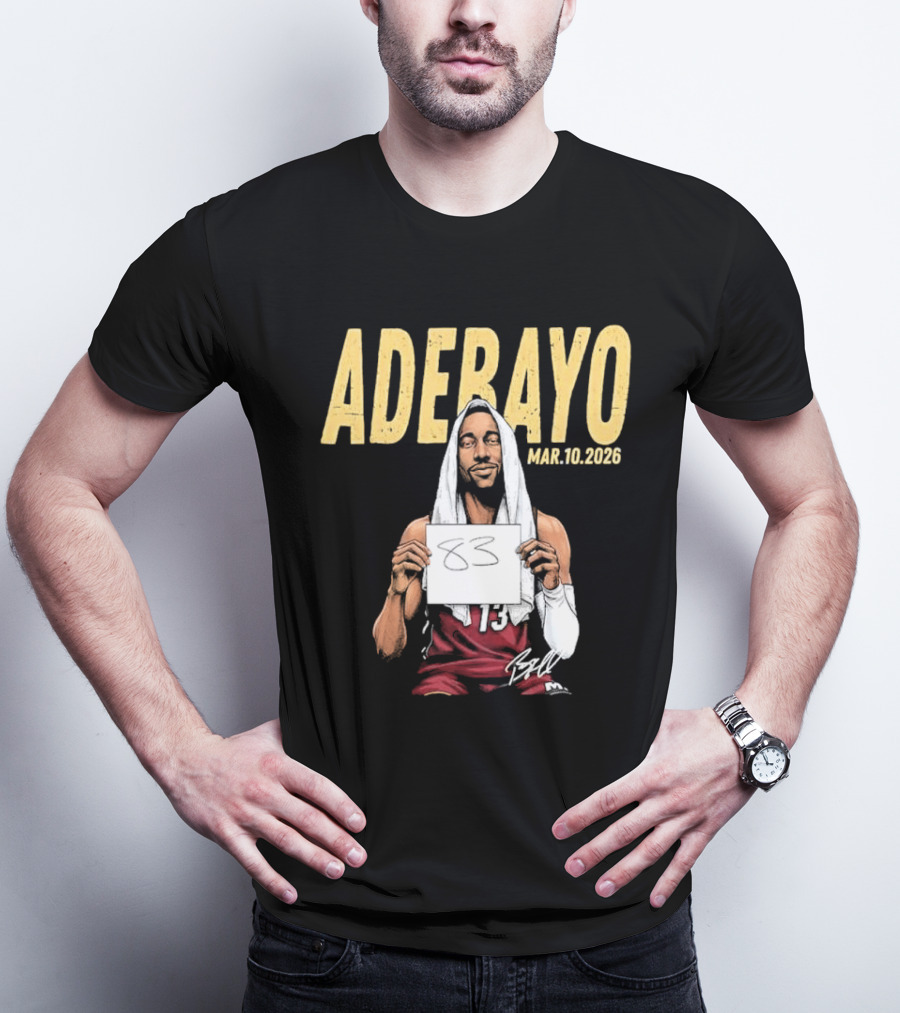 Ultimate Bam Adebayo Career High 83 Miami Basketball March 10 2026 T-Shirt