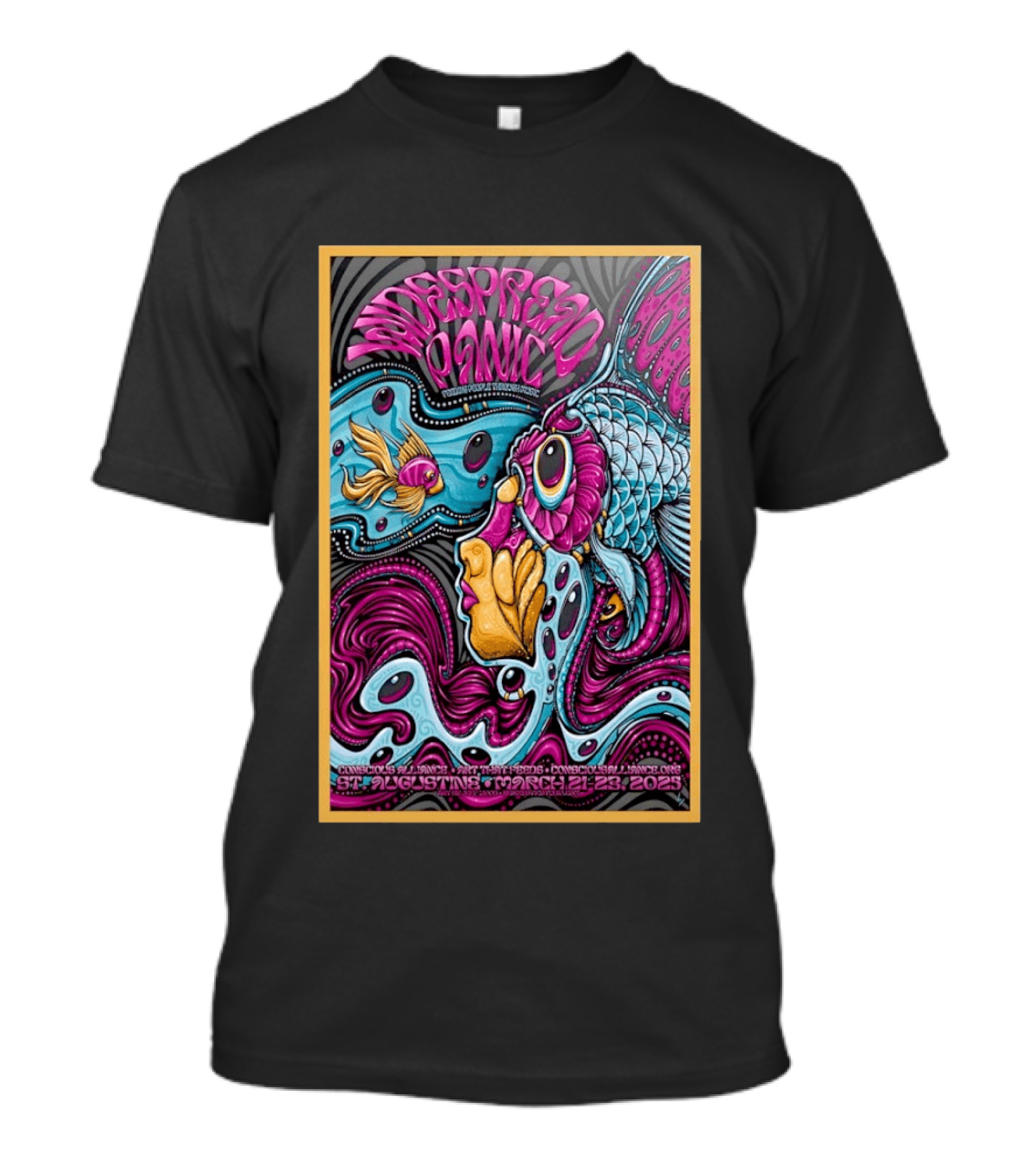 Widespread Panic Conscious Alliance Benefit St Augustine March 21 23 2025 T-Shirt