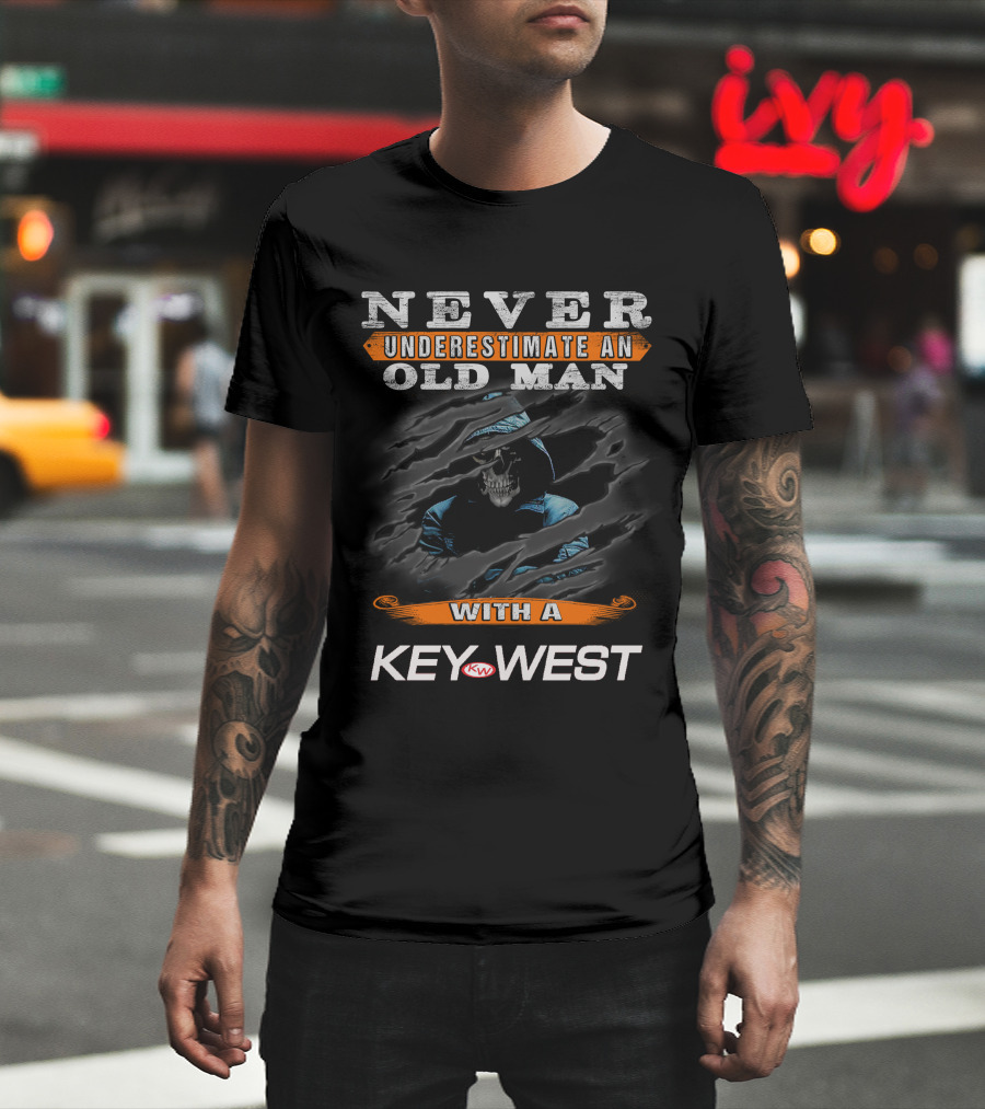 Never Underestimate An Old Man With A Key West T-Shirt