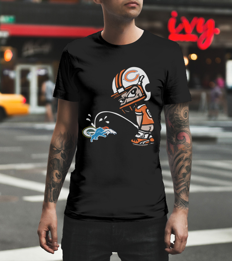 Chicago Bears Rivalry With Green Bay Packers And Denver Broncos T-Shirt