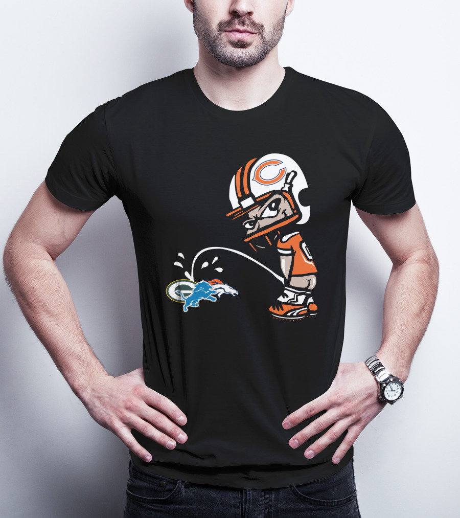 Chicago Bears Rivalry With Green Bay Packers And Denver Broncos T-Shirt