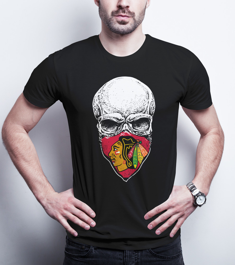 Chicago Blackhawks Skull Mask T-Shirt