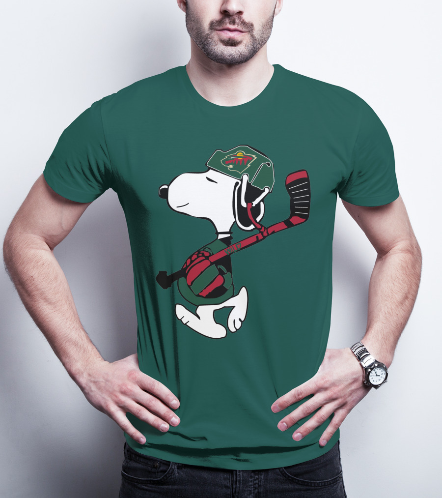 Minnesota Wild Snoopy Hockey T-Shirt