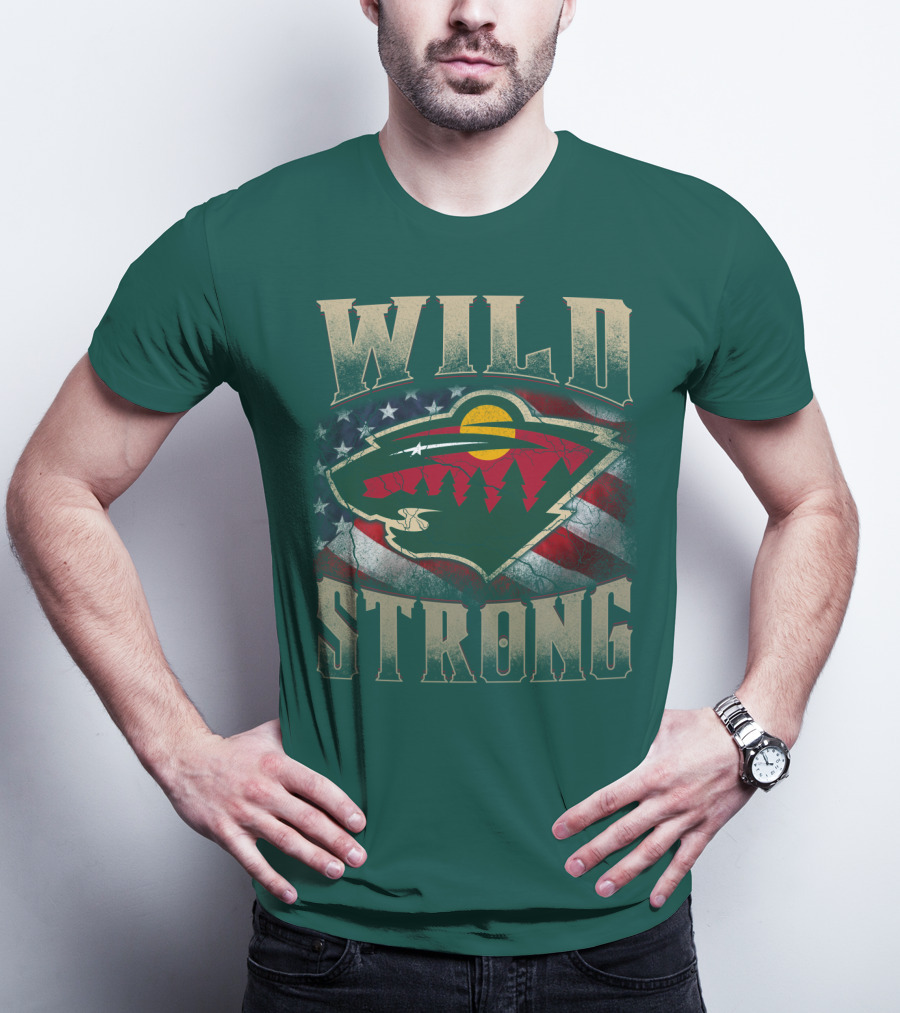 Minnesota Wild Strong American Flag T-Shirt