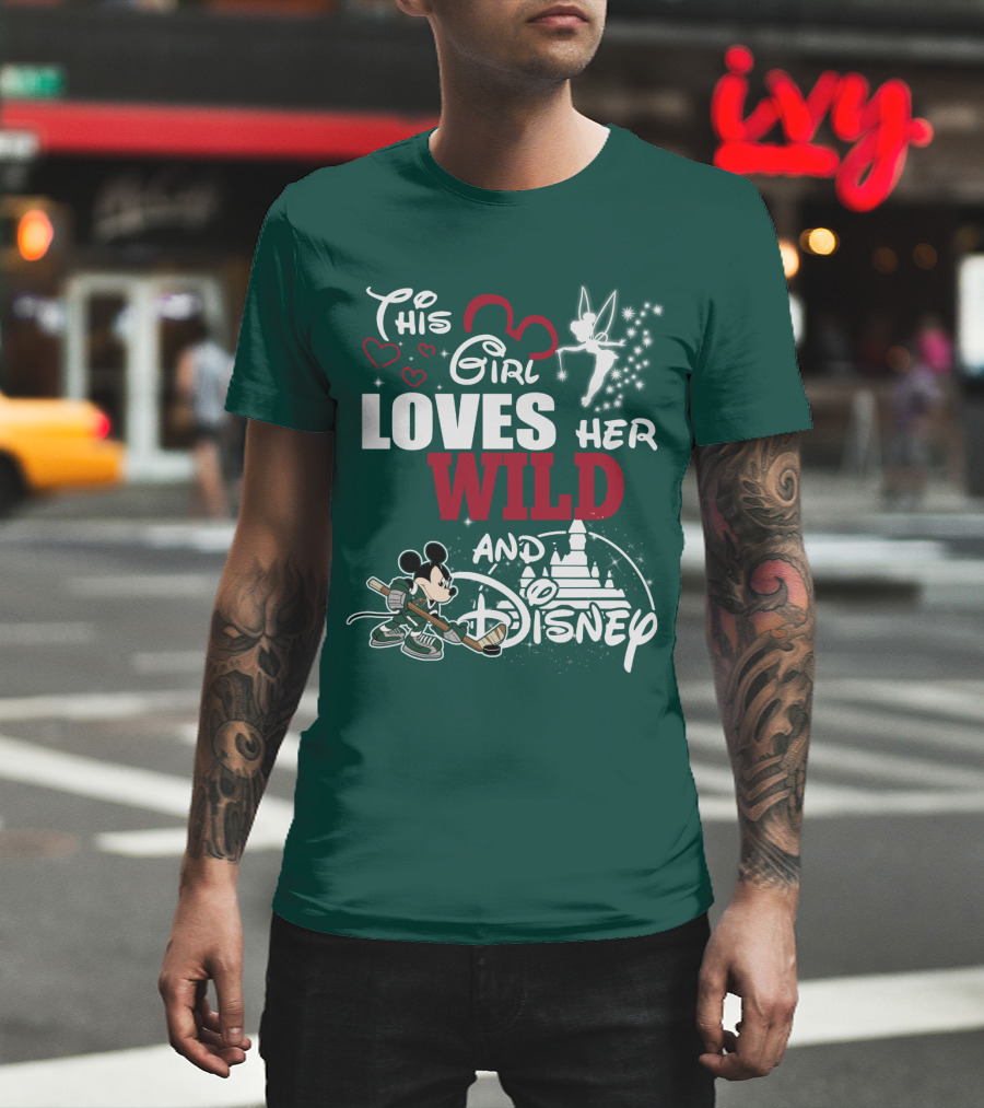 This Girl Loves Her Minnesota Wild And Disney T-Shirt