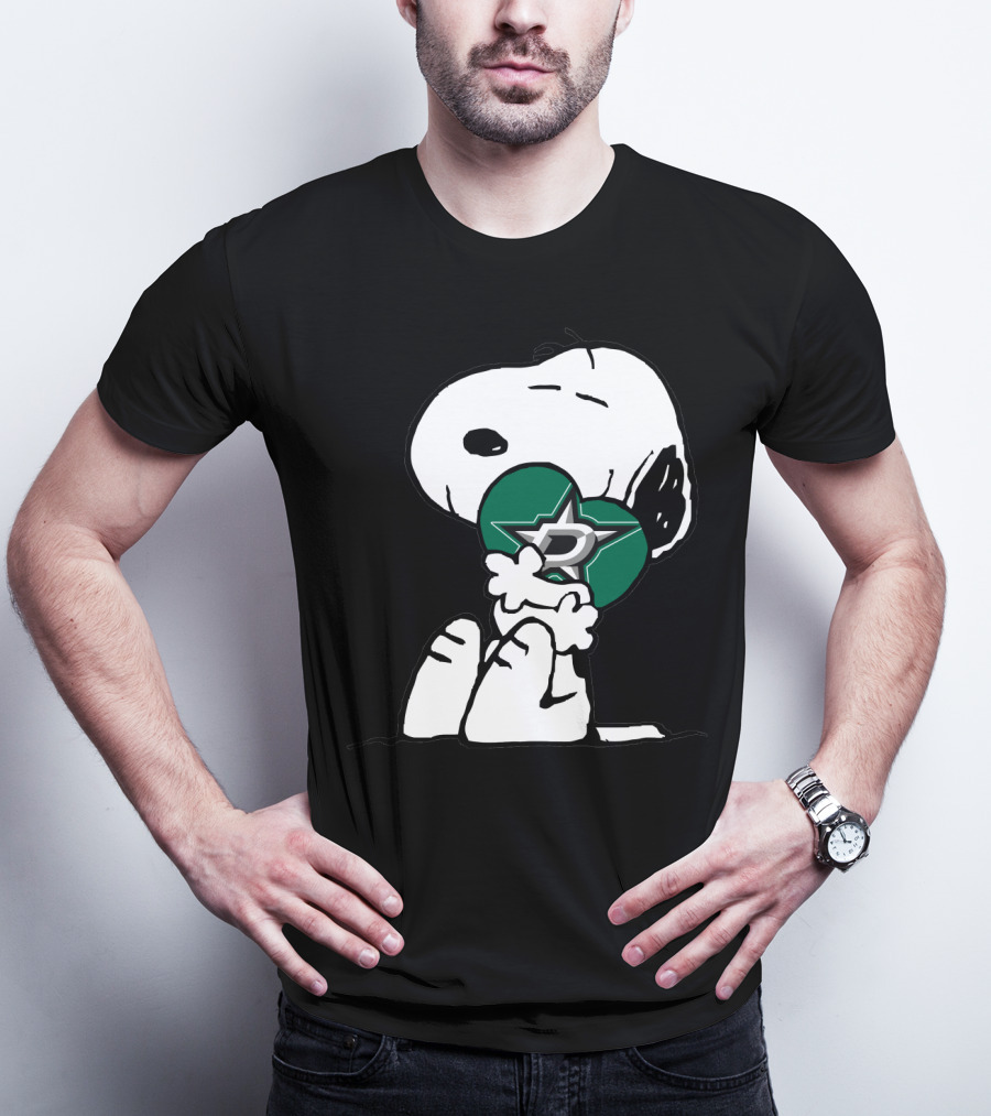 Snoopy Dallas Stars Hugging Nhl Hockey T-Shirt