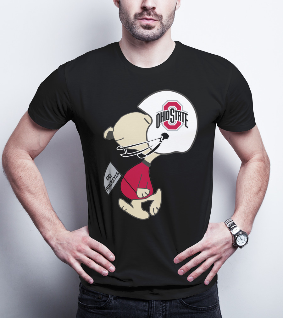 Snoopy Ohio State Buckeyes Go Buckeyes Football Helmet T-Shirt