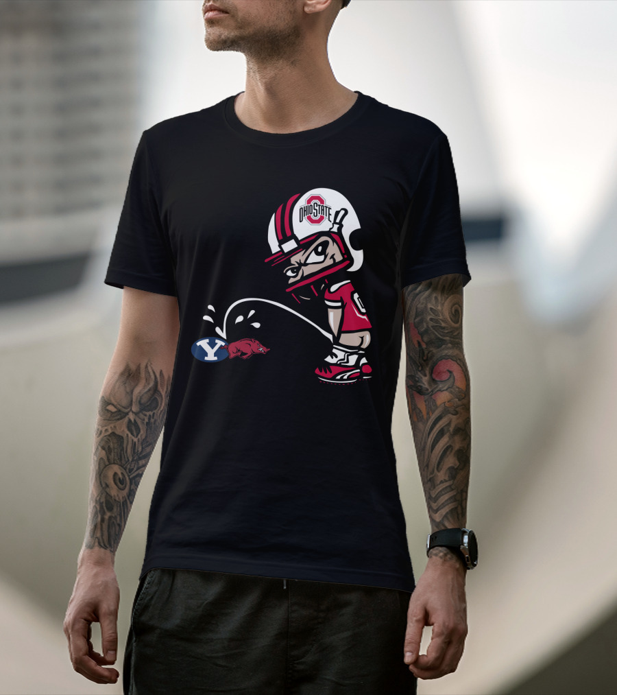 Ohio State Buckeyes Byu Razorbacks Football Cartoon T-Shirt