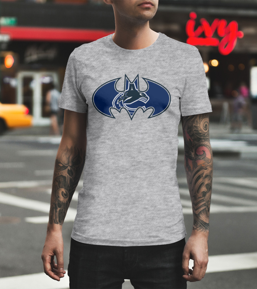 Vancouver Canucks Orca Batman Logo Fusion T-Shirt